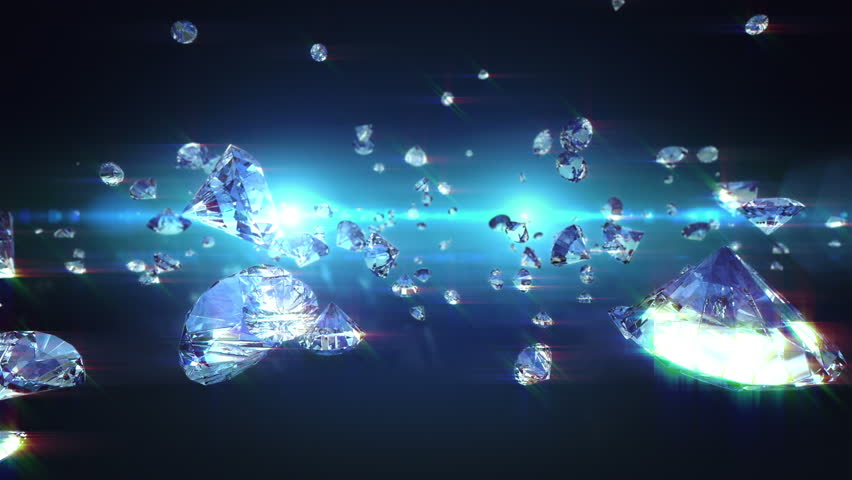Falling Diamonds. Glamour Falling Diamonds Stock Footage Video (100% ...