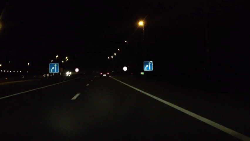 Driving On Highway At Night Stock Footage Video 1821830 | Shutterstock