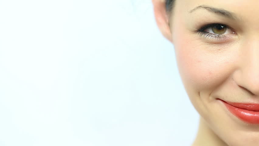 Young Woman Beauty Portrait Close Up Half Face Character Series ...