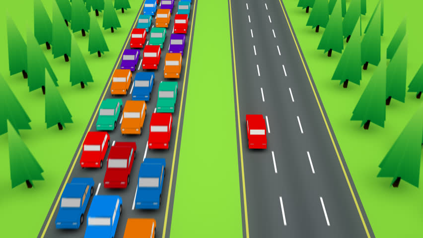 Animation Showing Building All The Elements Of A Scene Of A Car Driving ...