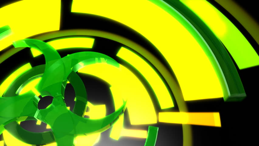 Stock video of green biohazard symbol rotating along with | 662464 ...