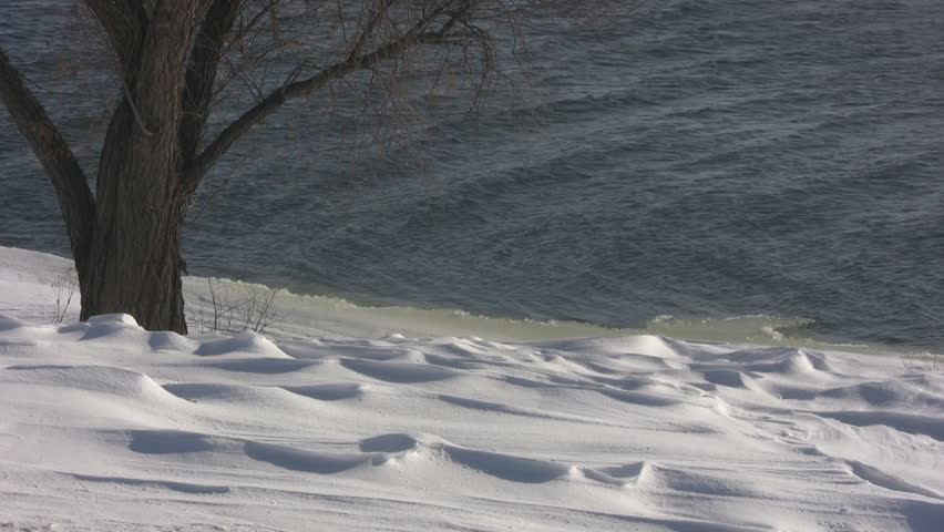 Winter Scene of Blowing Snow Stock Footage Video (100% Royalty-free ...