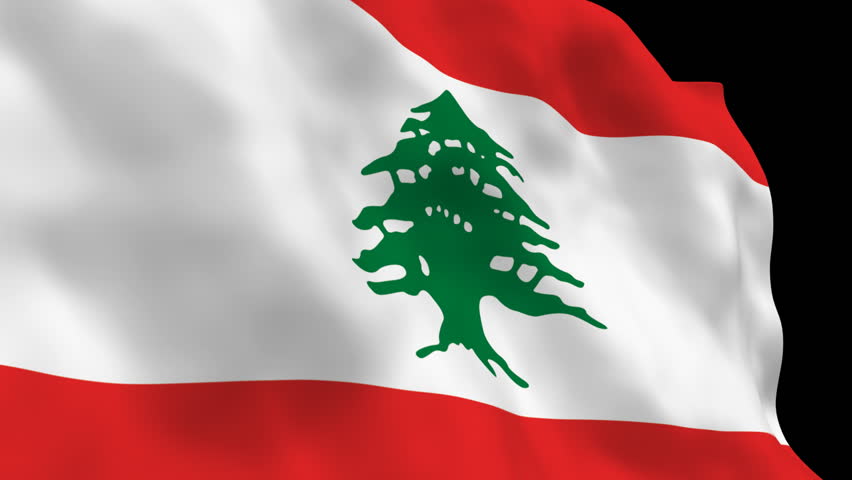 Closeup Cropped View Of A Fluttering National Flag Of Lebanon Stock ...