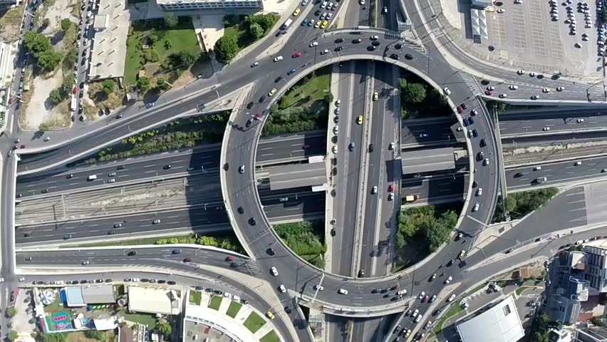 Aerial View Of Los Angeles Freeway Intersection Stock Footage Video ...
