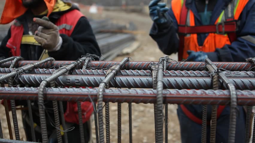 SANTIAGO, CHILE - CONSTRUCTION SITE - Workers Stand On A Scaffolding ...