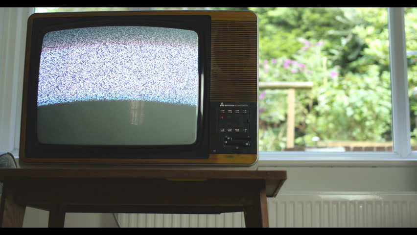 Slow Zoom Into Vintage 1970s Television. 76 Years Of Television History ...