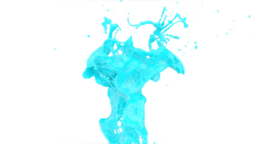 Light Blue Color Splash In Super Slow Motion, Isolated On White (FULL ...