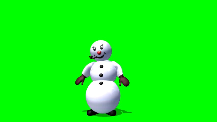 Dancing Snowman, Green Chroma Key Background. Stock Footage Video ...