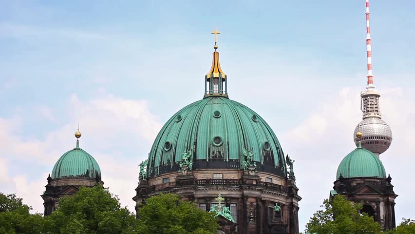 Domo Cathedral Berlin Fernsehturm - Stock Footage Video (100% Royalty ...