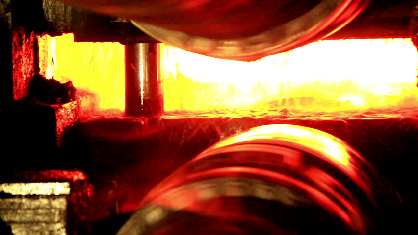 Industry Steel, Hot Slab Are Rolling In Mill. Stock Footage Video ...