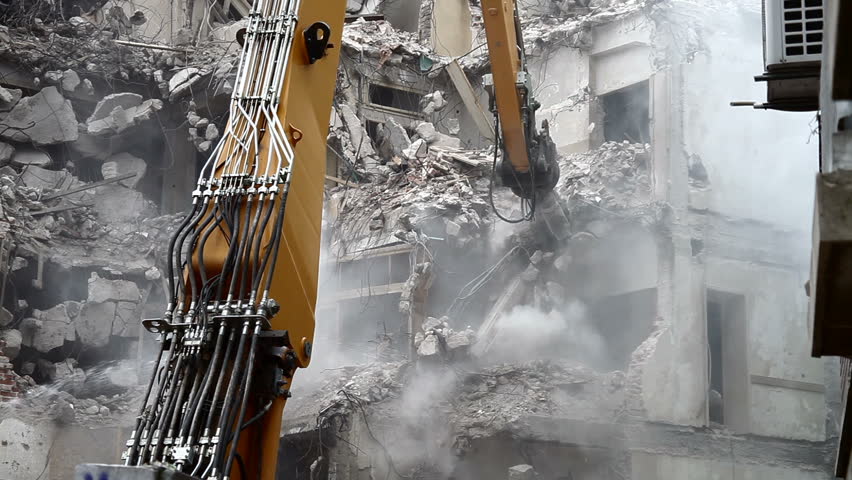 Demolition. Breaking a Wall. Stock Footage Video (100% Royalty-free ...