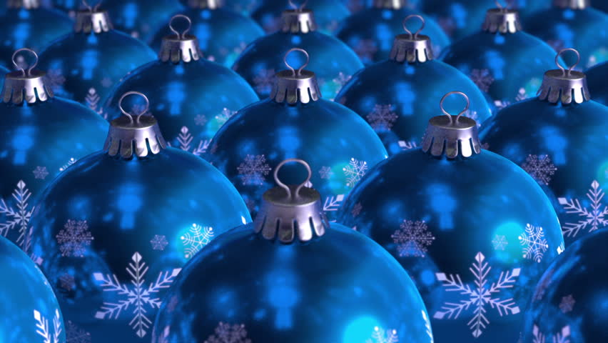 Christmas Background Loop With The Earth As A Rotating Xmas Ball. Blue ...