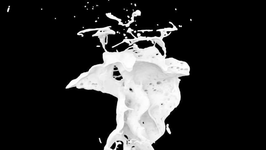 Stock Video Clip of abstract white paint splash in super slow ...