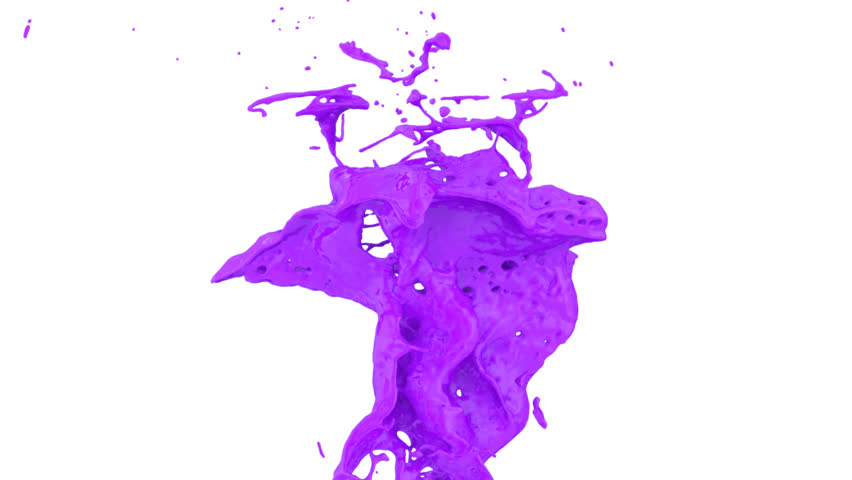 Abstract Purple Paint Splash In Slow Motion, Isolated On White (FULL HD ...