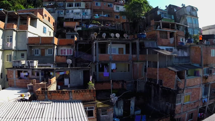 Stock Video Clip of Rio favela houses aerial | Shutterstock
