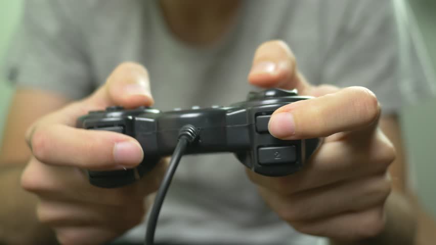 Closeup On a Videogame Controller Stock Footage Video (100% Royalty ...