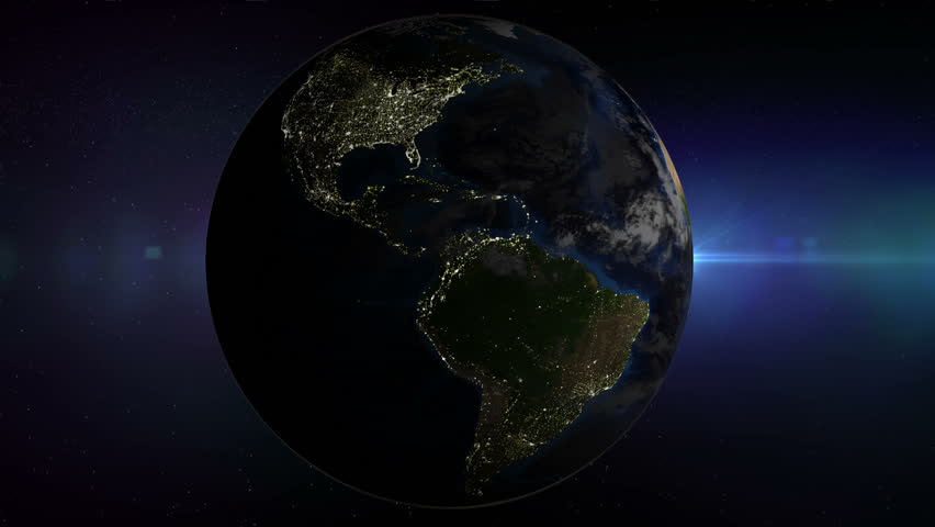 Rotating Earth with Night Lights, Stock Footage Video (100% Royalty ...