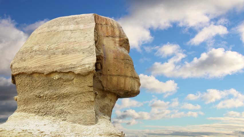 Timelapse Clouds Quickly Fly Over The Sphinx 4K Stock Footage Video ...