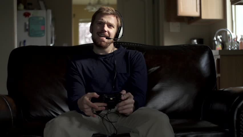 A Gamer Guy Gets Frustrated When His Teammates Makes Another Mistake In ...