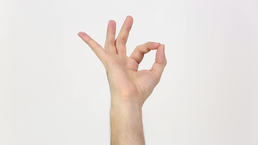 Single Hand Gestures. White Background Stock Footage Video (100% ...