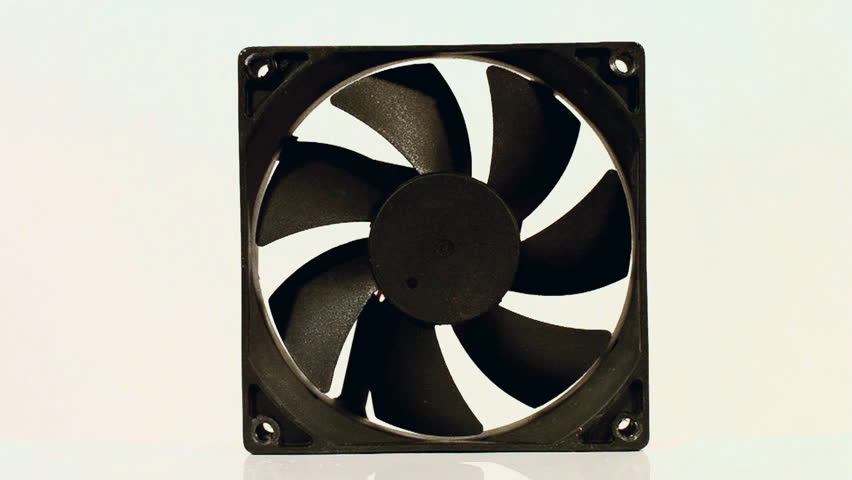 Spinning Computer Fan With White Blades On White Computer Case. Loop ...