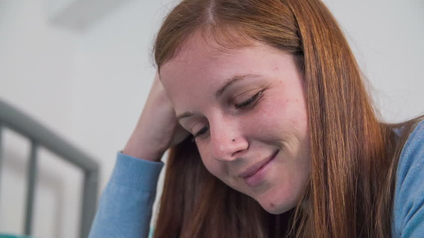 Stock video of girl supporting head while lying on | 8490964 | Shutterstock