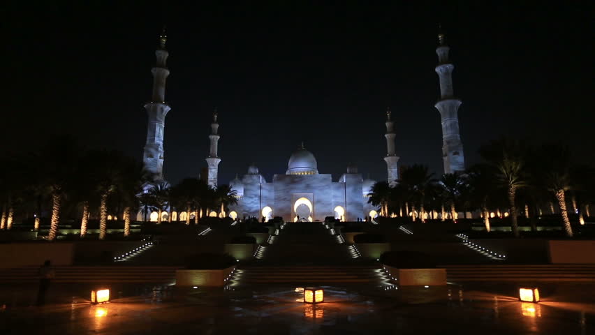 Aerial Time Lapse Of A Beautiful Bawshar Mosque At Sunset In Muscat ...