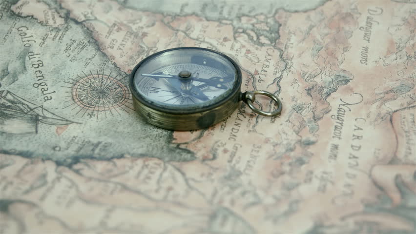 Old Clock Or Ancient Nautical Instrument, Animation Of Cogs Rotating On ...