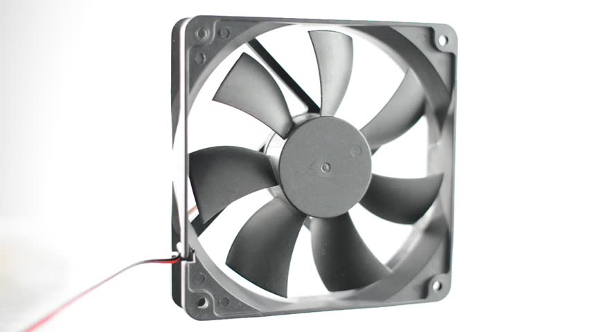 Spinning Computer Fan With White Blades On White Computer Case. Loop ...