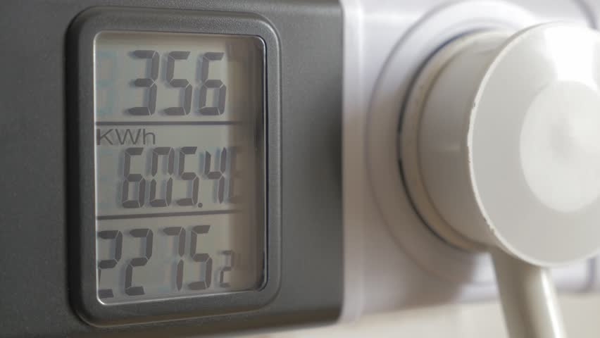 Power Meter Measuring Power Consumption Stock Footage Video (100% ...