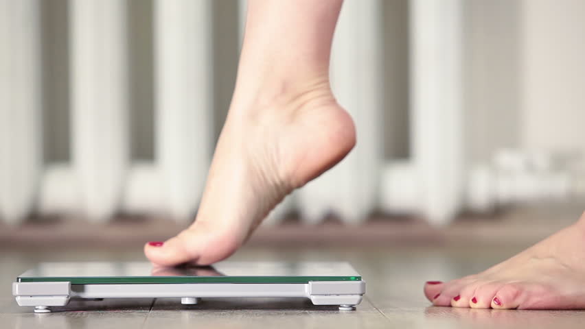 Close-up Of Person On Scale During Weigh-in Stock Footage Video 1864162 ...