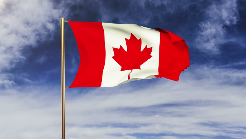 Silky Fabric Of Canadian Flag Is Waving On The Wind 4K 2160p 30fps ...