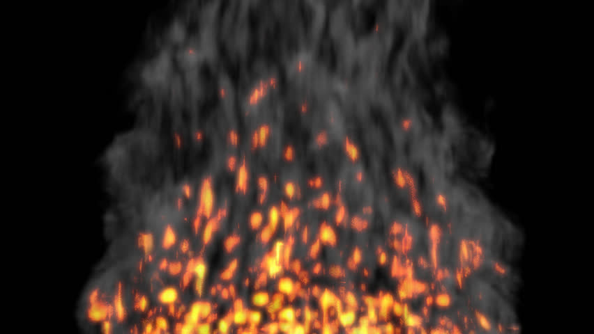 Animated Realistic Fire On Transparent Background 3. Wide Fire-smoke ...