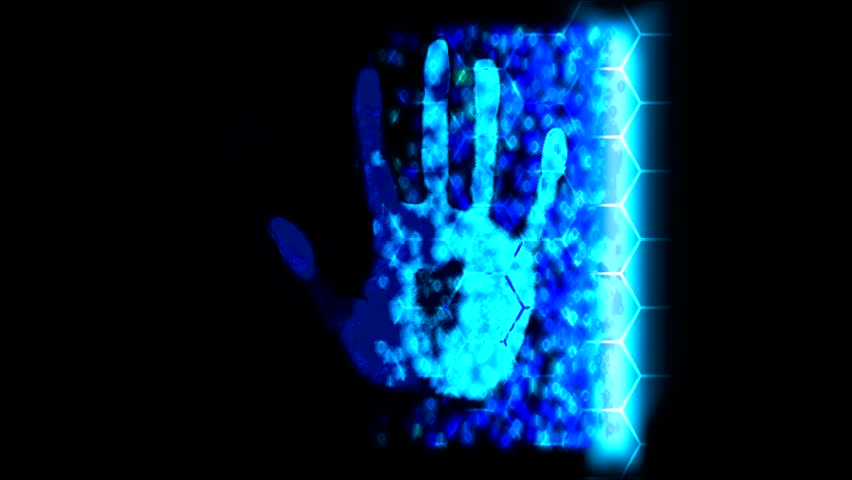 Hand Scanner Handprint Fingerprint Palm Stock Footage Video (100% ...