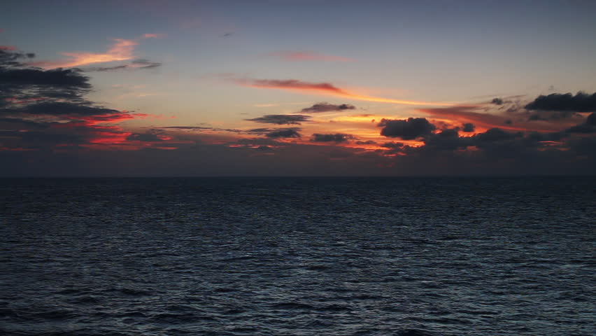 Stock video of open ocean sunset, horizon seascape. shot | 9402824 ...