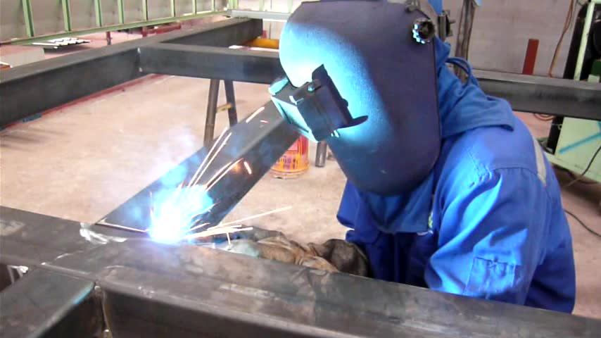 Welder Inside Pipe, Welding The Seam To Create One Continuous Section ...