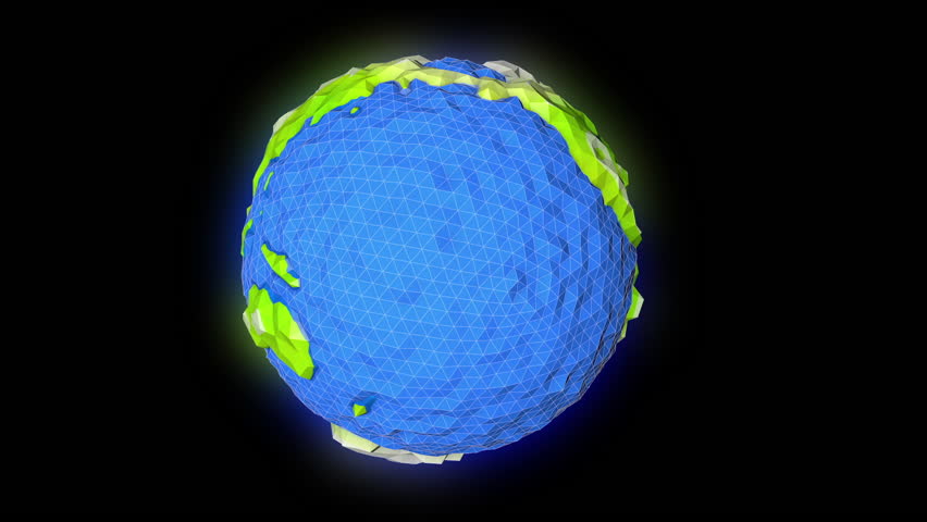 Small Voxel Planet Earth Globe Spin On White - 3D Pixel - Preview Is ...