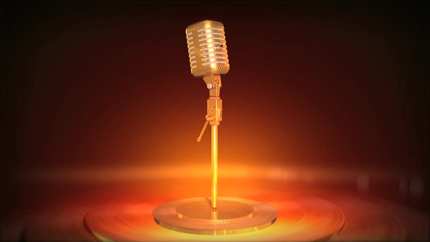 Stock video of rotate gold microphone | 9432884 | Shutterstock