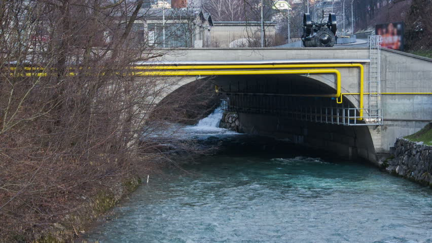 Stock video of pipes and river under bridge. long | 9905864 | Shutterstock